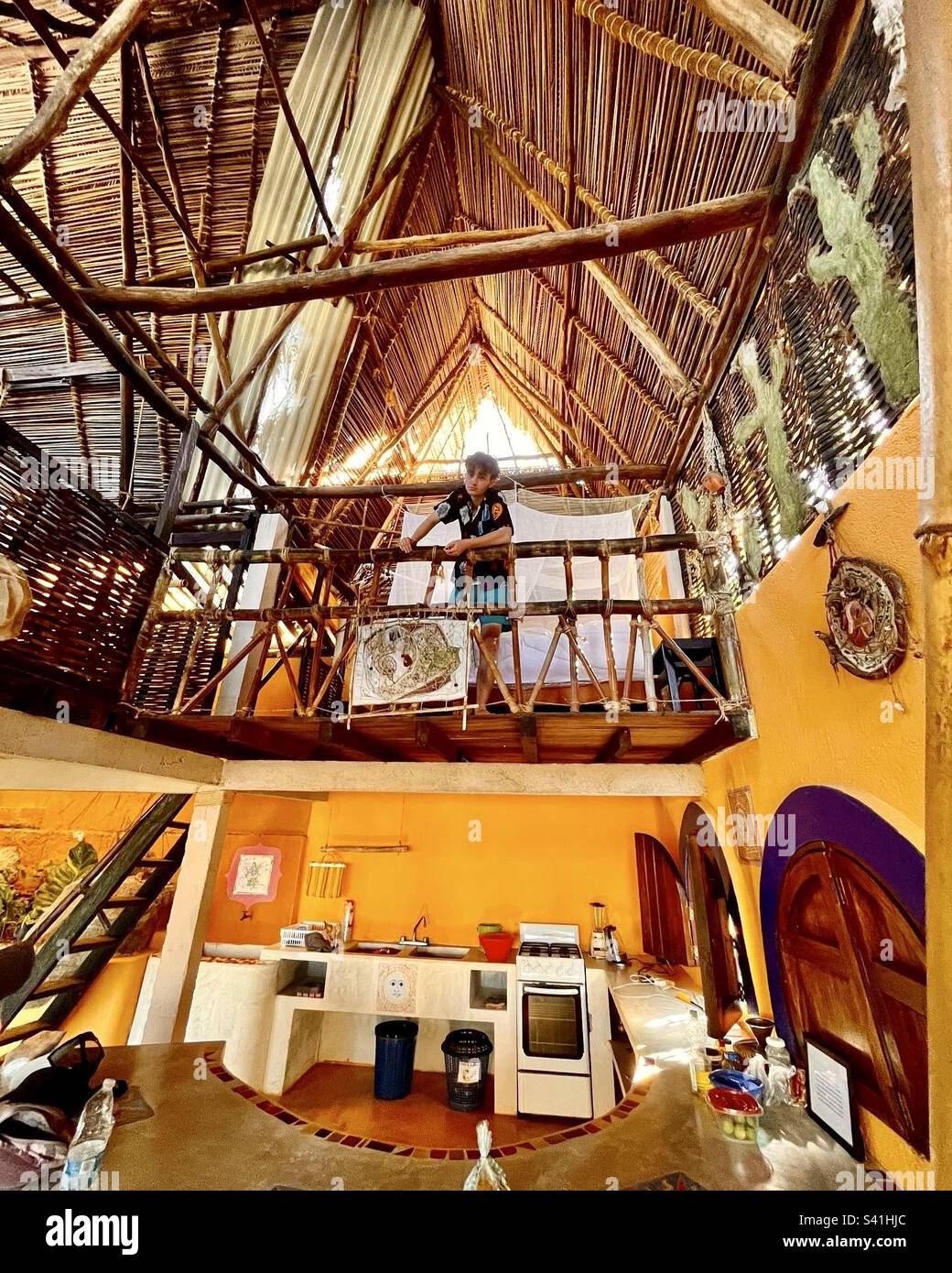 Inside a jungle bungalow in the fishing village of Yelapa, Mexico Stock ...