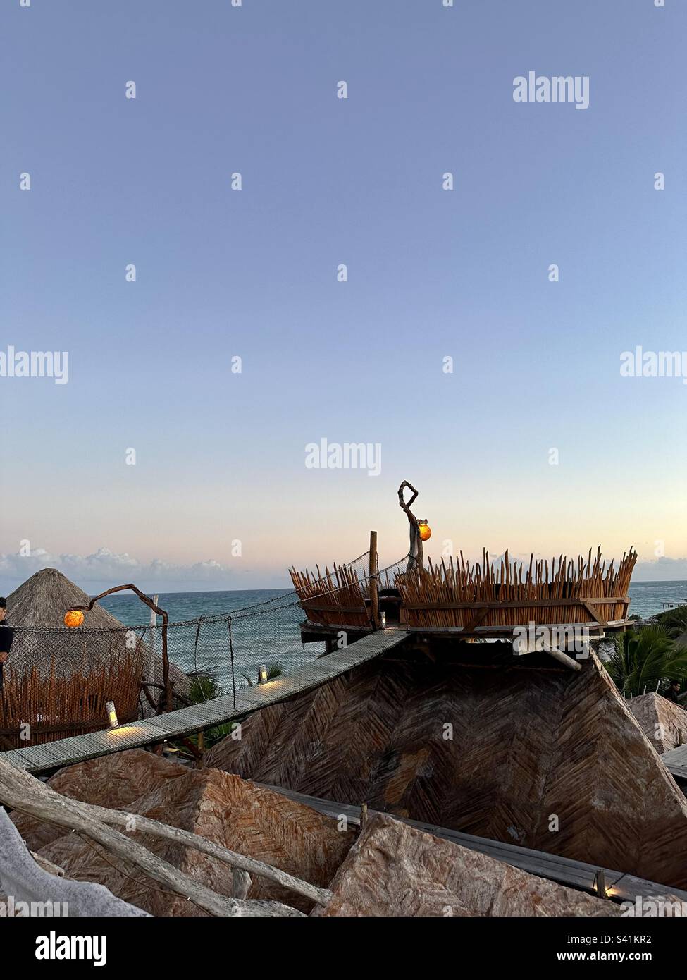 Sunset in Azulik, Tulum, Mexico Stock Photo - Alamy