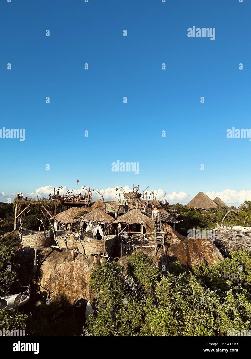 Sunset nests in Azulik, Tulum, Mexico with a jungle view Stock Photo ...
