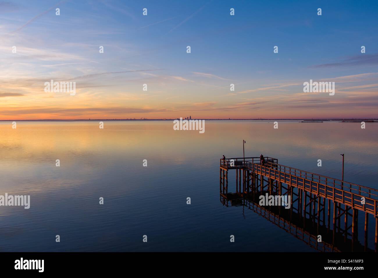 Mobile Bay at sunset Stock Photo - Alamy