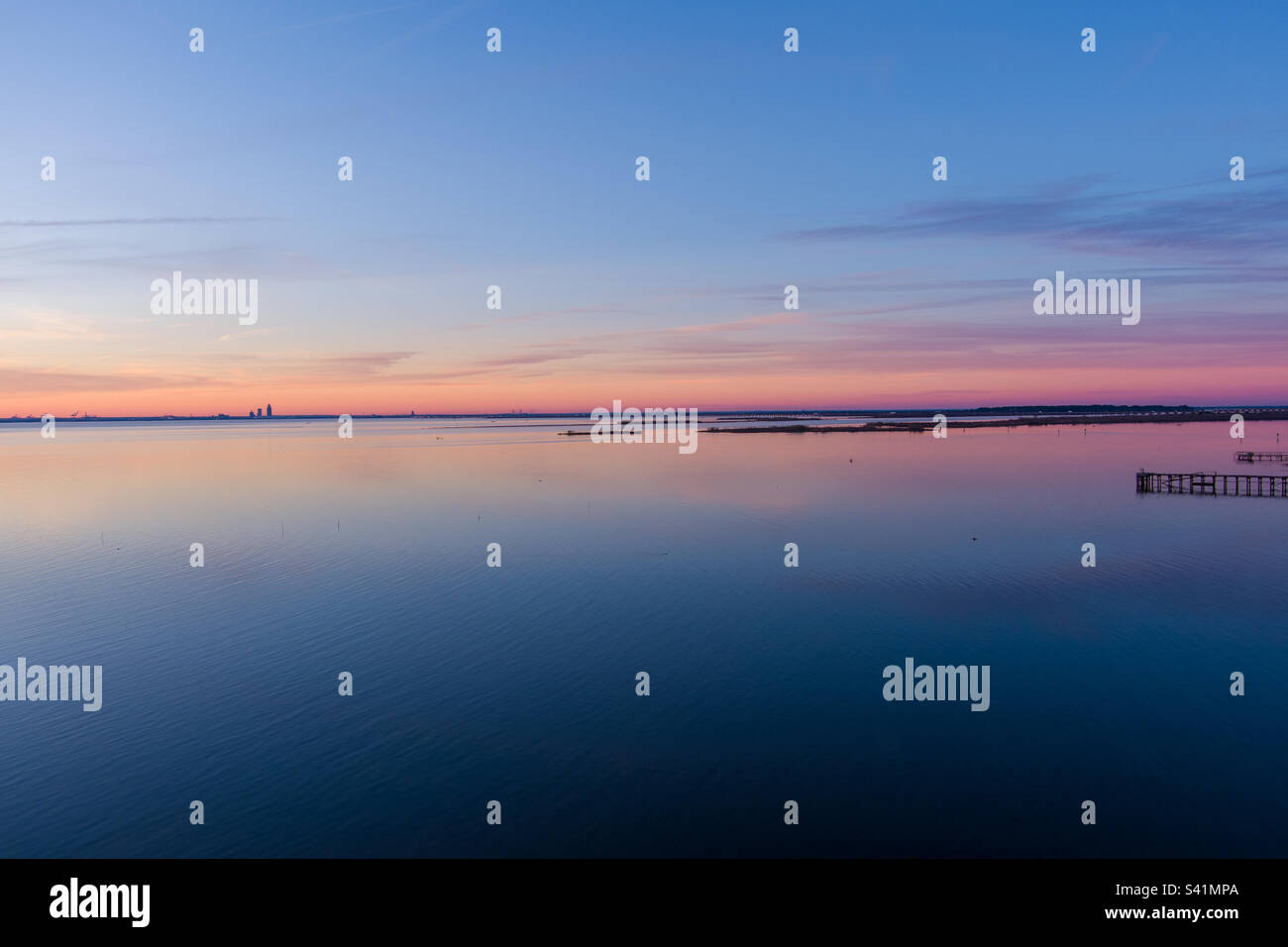 Mobile Bay at sunset on the Alabama Gulf Coast Stock Photo - Alamy
