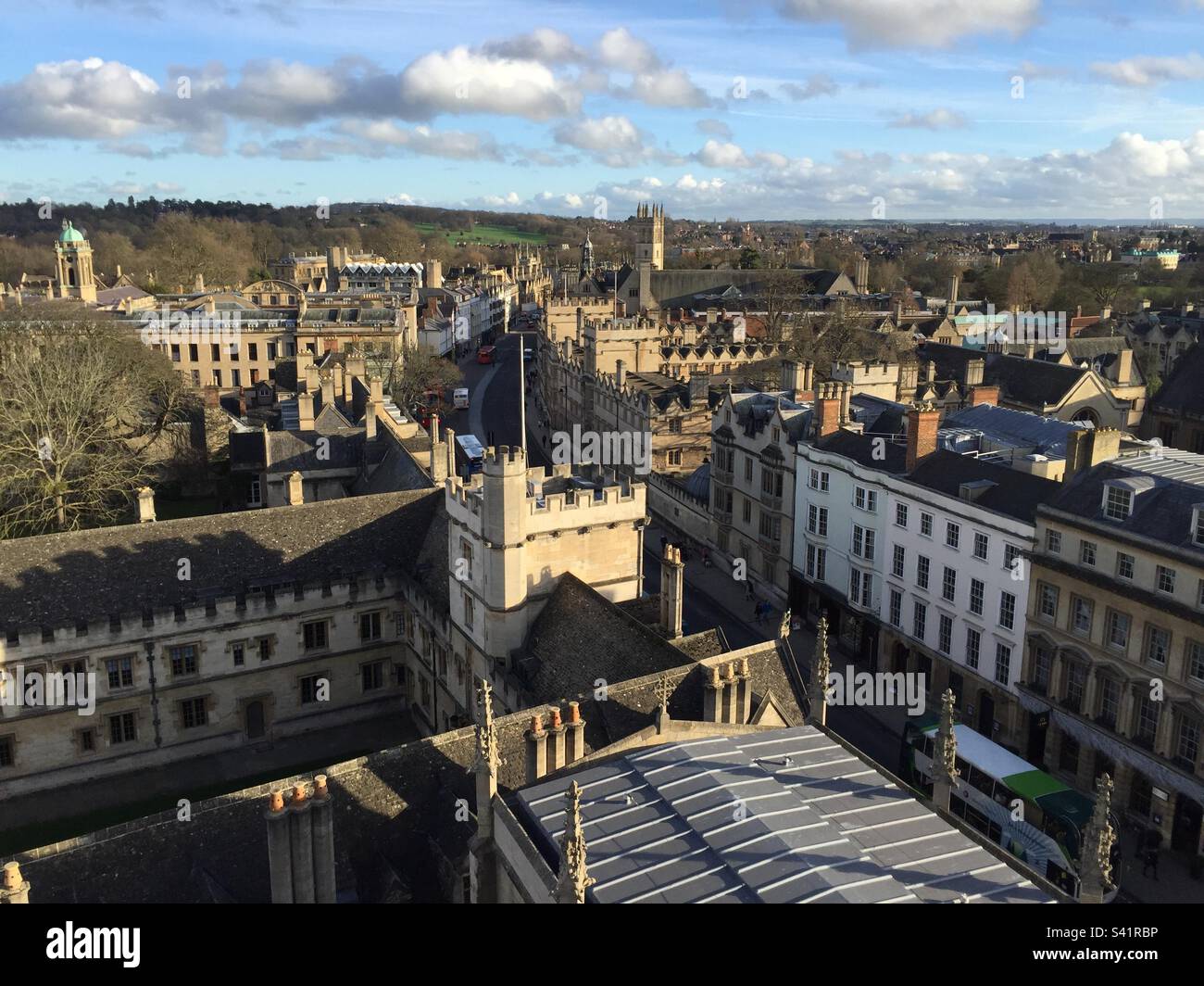 Oxford skyline, viewed from the tower of the University Church of St ...