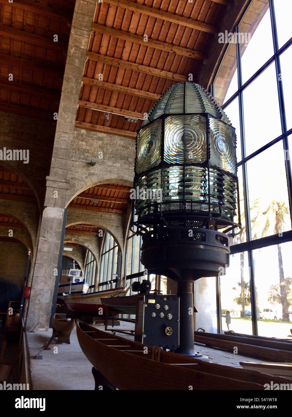 Lighthouse lantern in a museum Stock Photo - Alamy