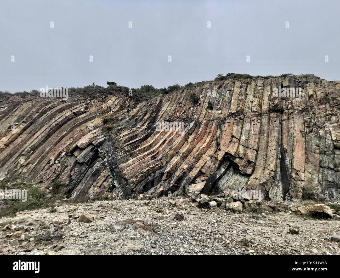 Geological landscapes at the Geo park in Sai Kung, Hong Kong Stock ...