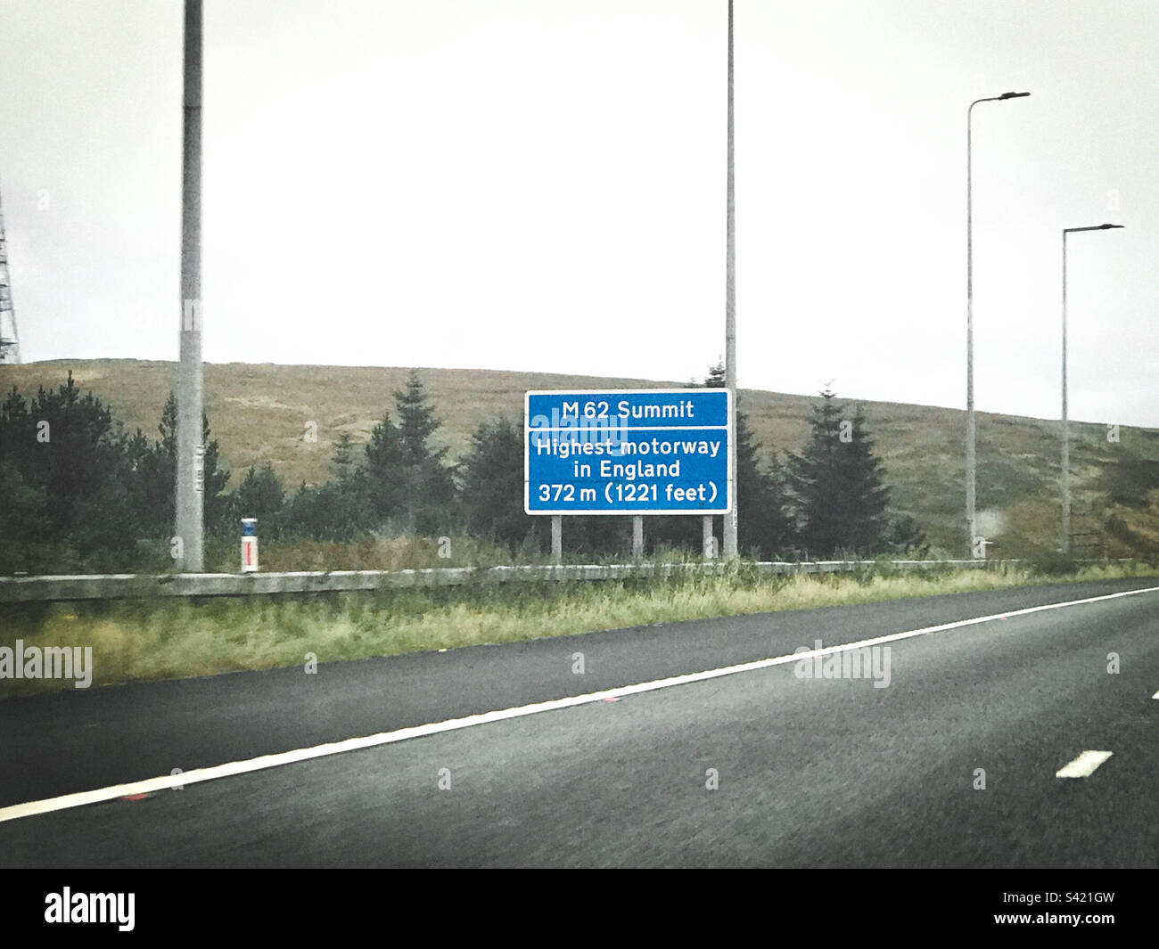 Summit of M62 Stock Photo - Alamy