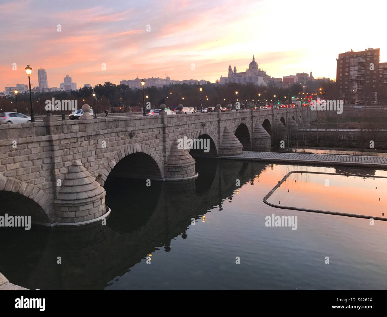 Segovia bridge at dawn. Madrid, Spain Stock Photo - Alamy