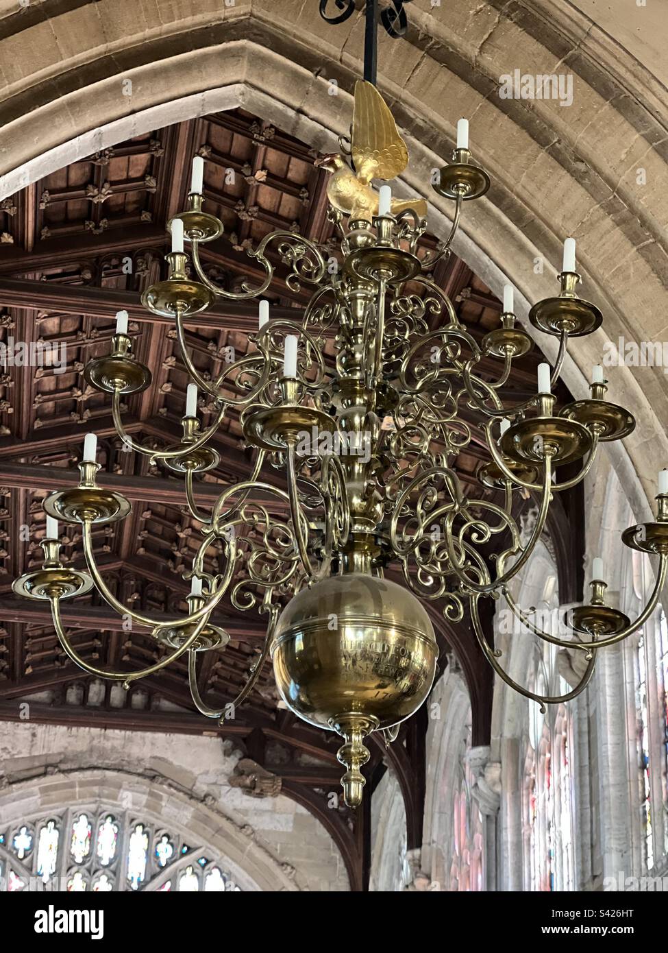 Holy Trinity Church central light with bronze bird - Stratford upon ...