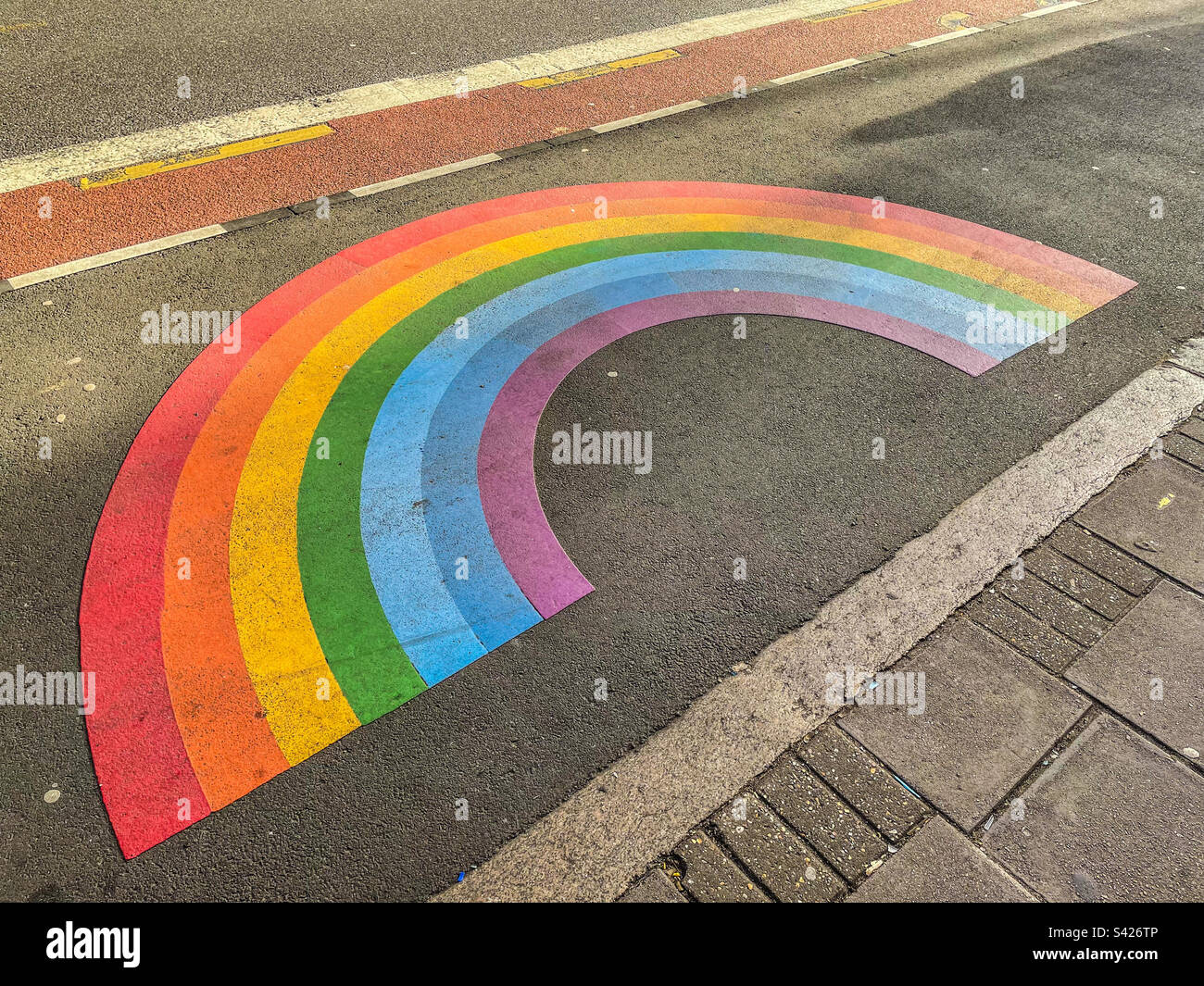 Pride rainbow on the pavement Stock Photo - Alamy