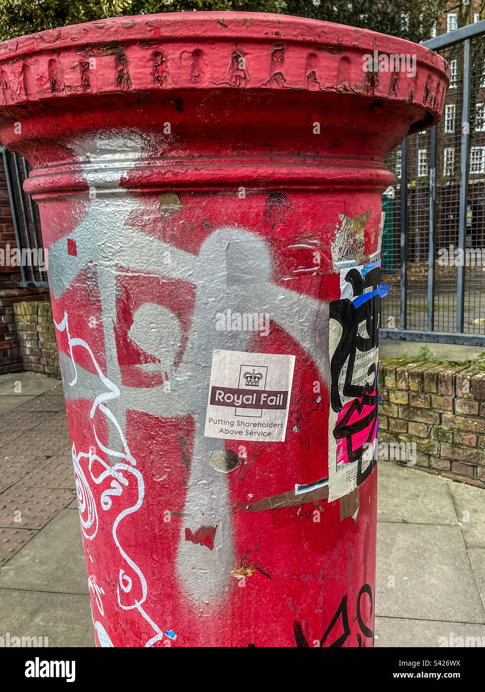 Royal Fail sticker on a postbox Stock Photo - Alamy