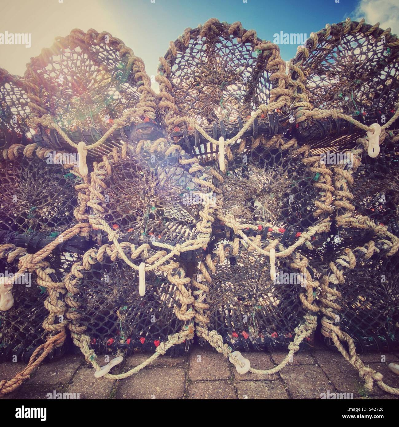 A close up photograph of lobster pots Stock Photo - Alamy