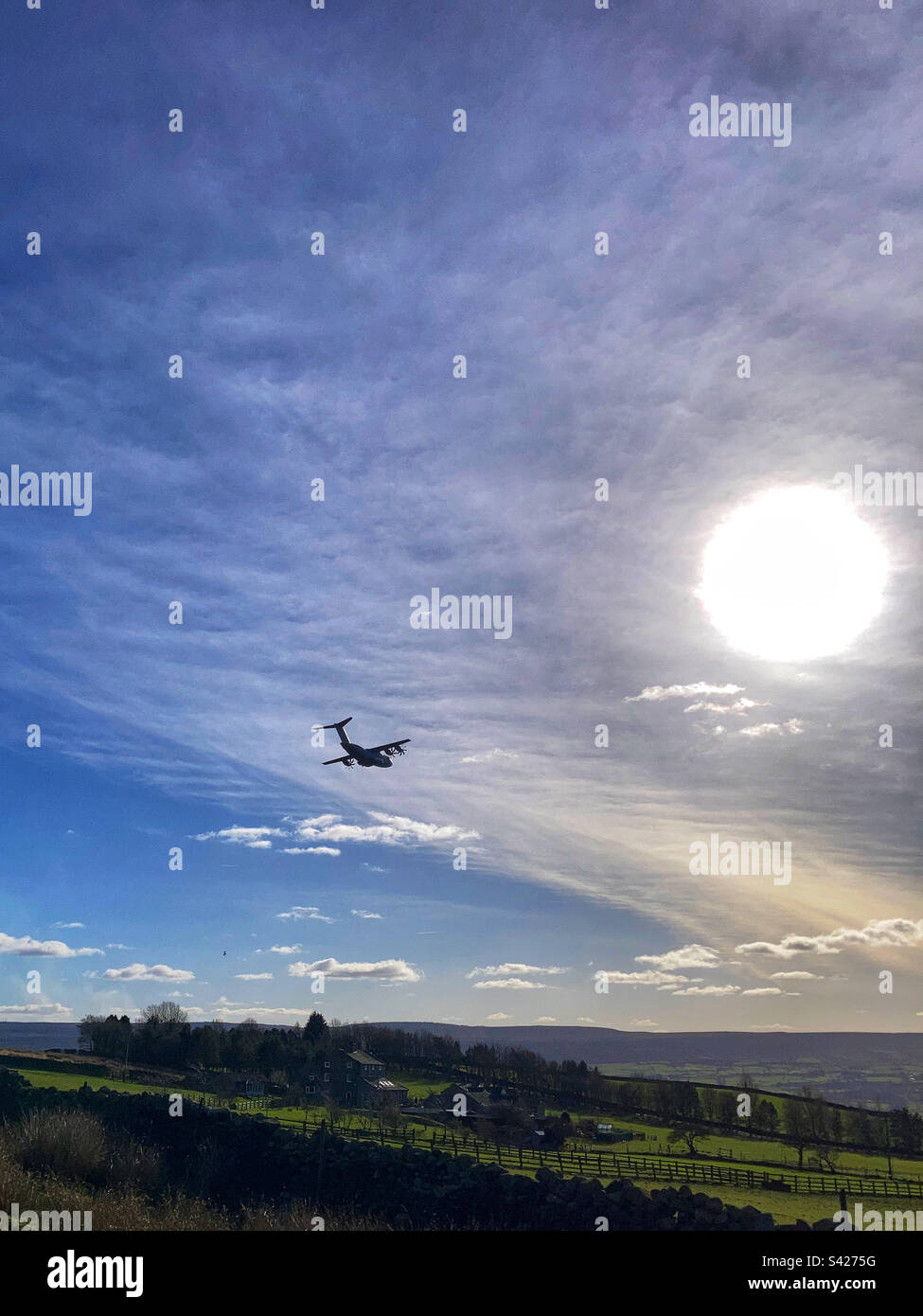 RAF Airbus A400M over Wharfedale North Yorkshire Stock Photo - Alamy