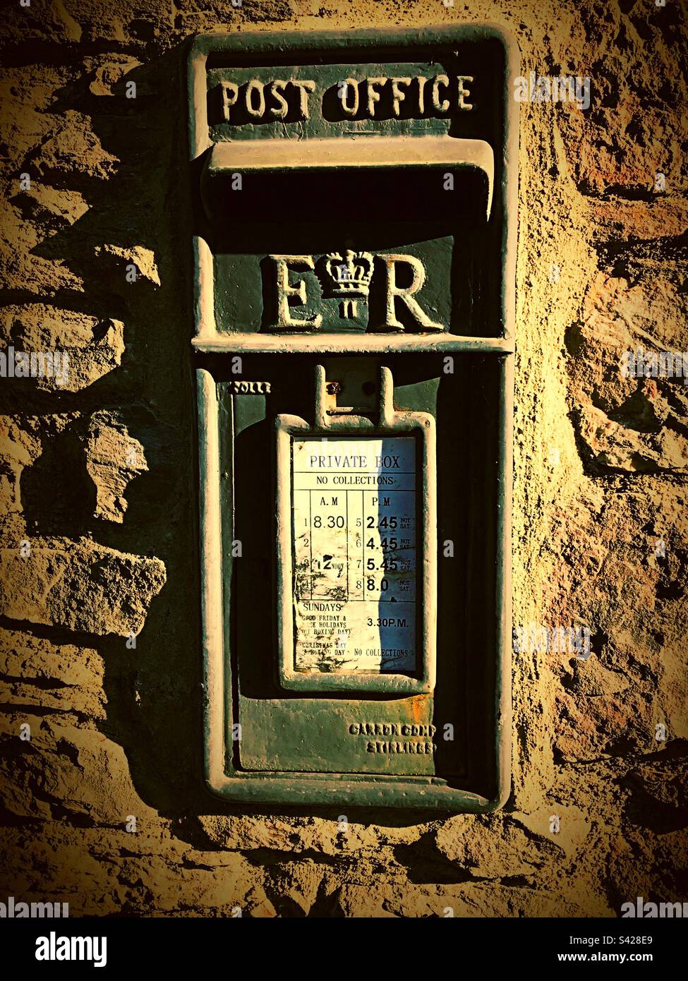 Private letter box for post placed on Victorian wall of property Stock ...