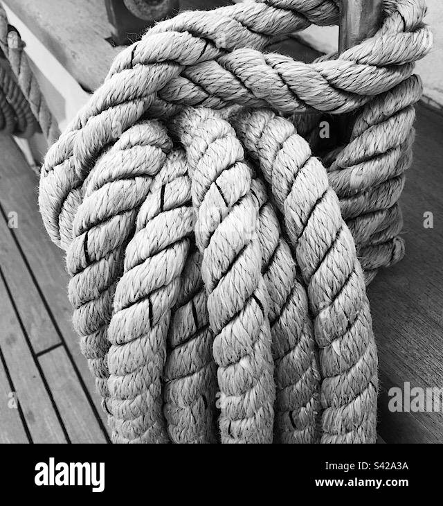 Nautical rope Black and White Stock Photos & Images - Alamy