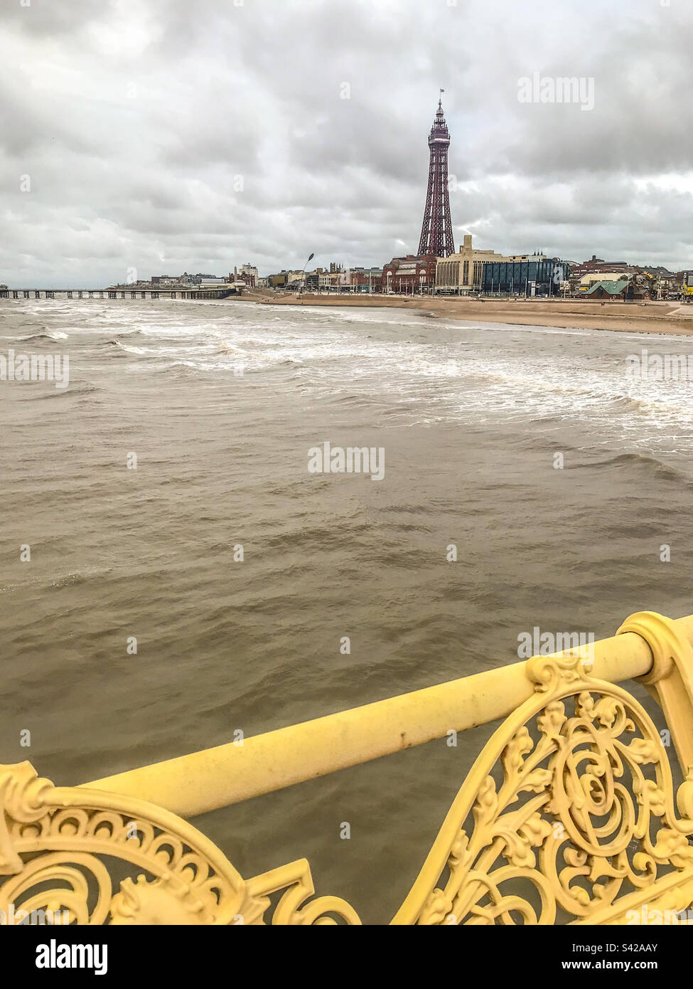 Blackpool Beach Tower Stock Photo Alamy