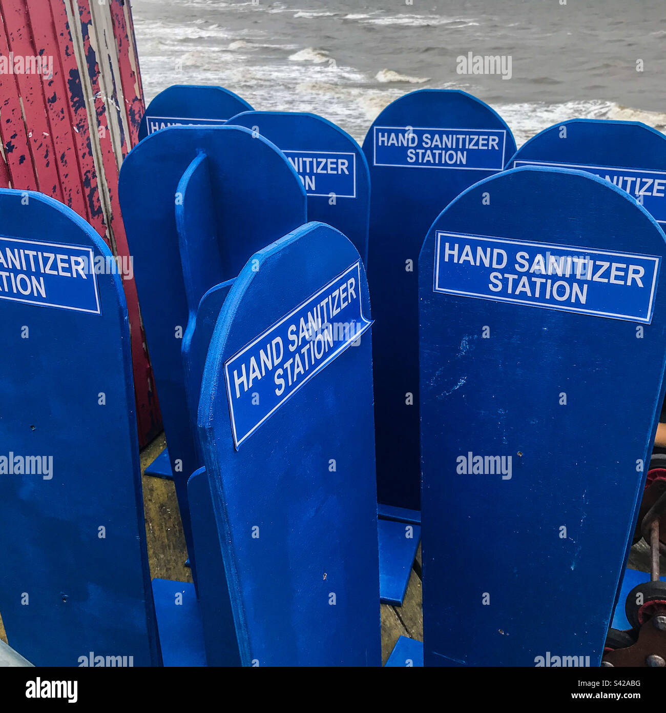 Covid hand sanitising stations Stock Photo - Alamy