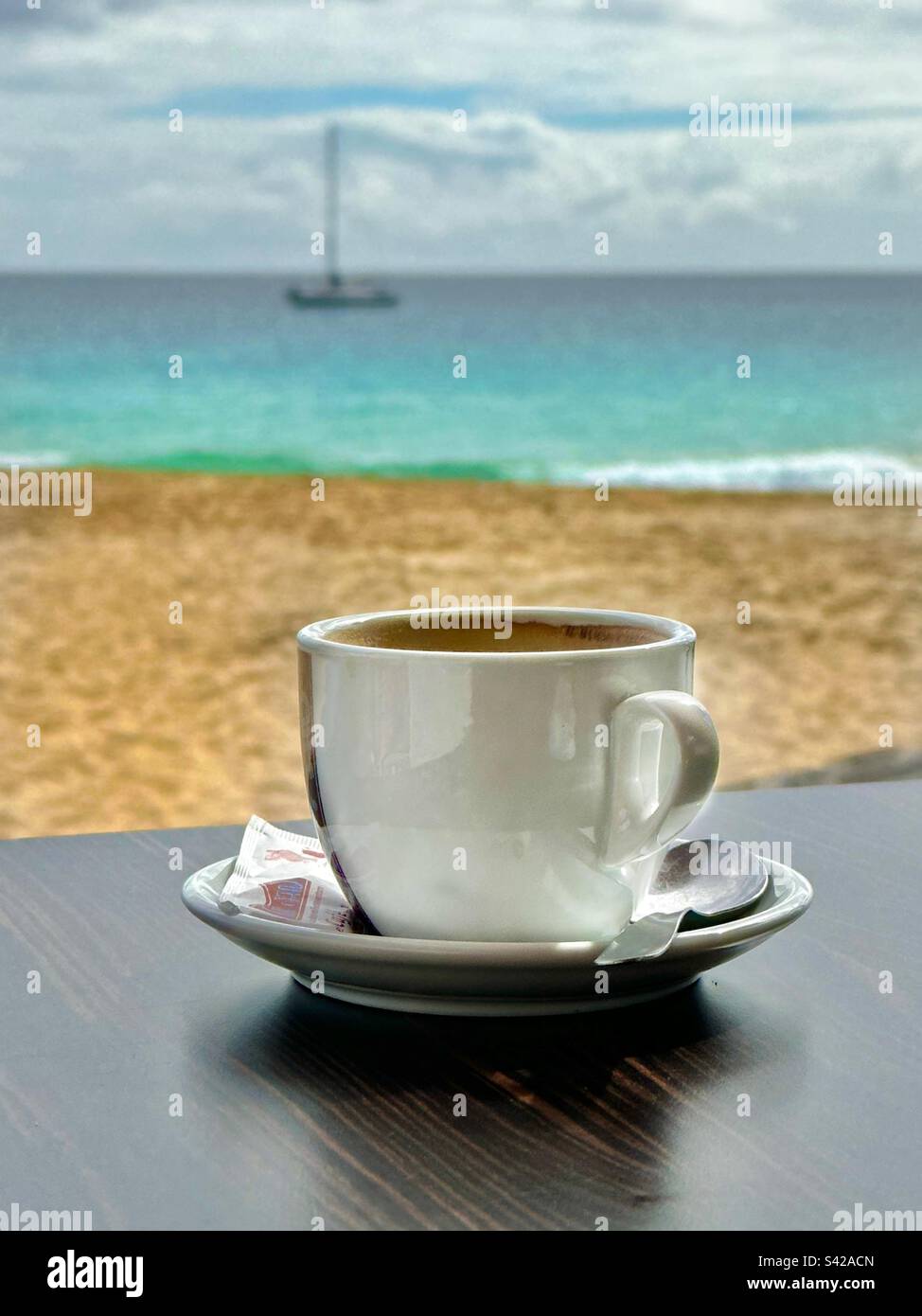Coffee by the sea Stock Photo - Alamy