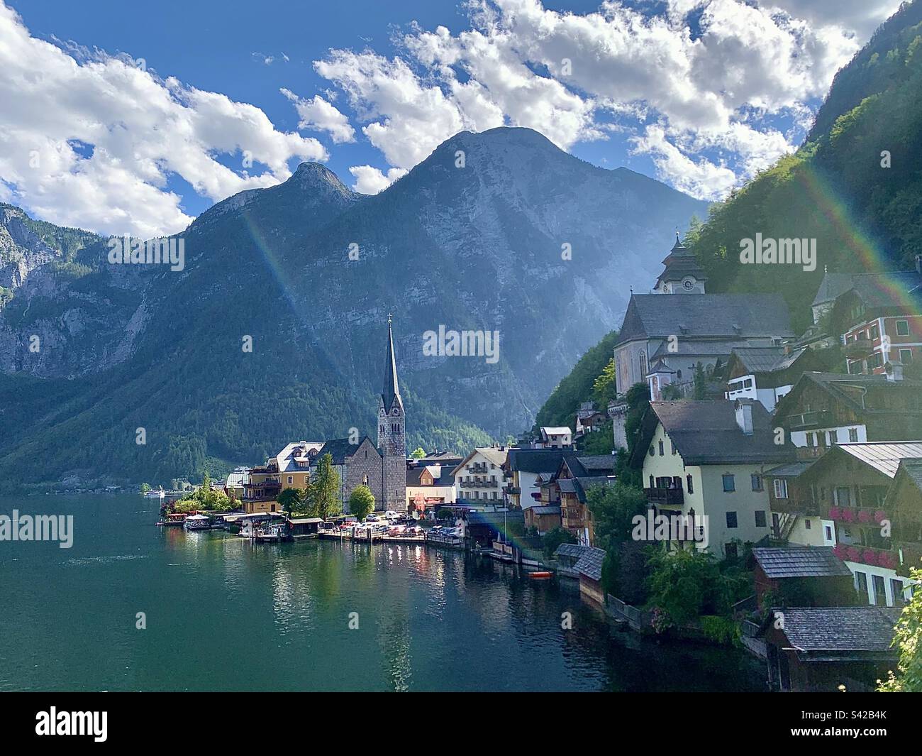 Colorful Hallstatt with rainbows Stock Photo - Alamy
