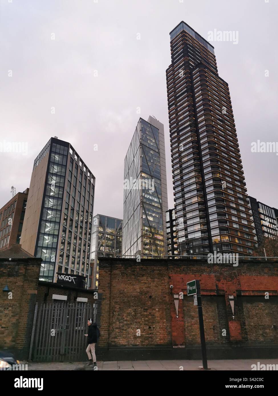 high rises in London at dusk Stock Photo - Alamy