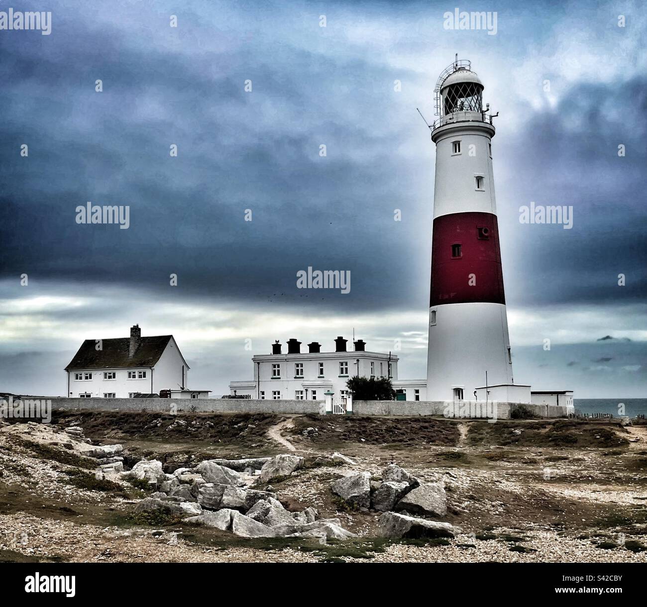 Lighthouse in Dorset Stock Photo - Alamy