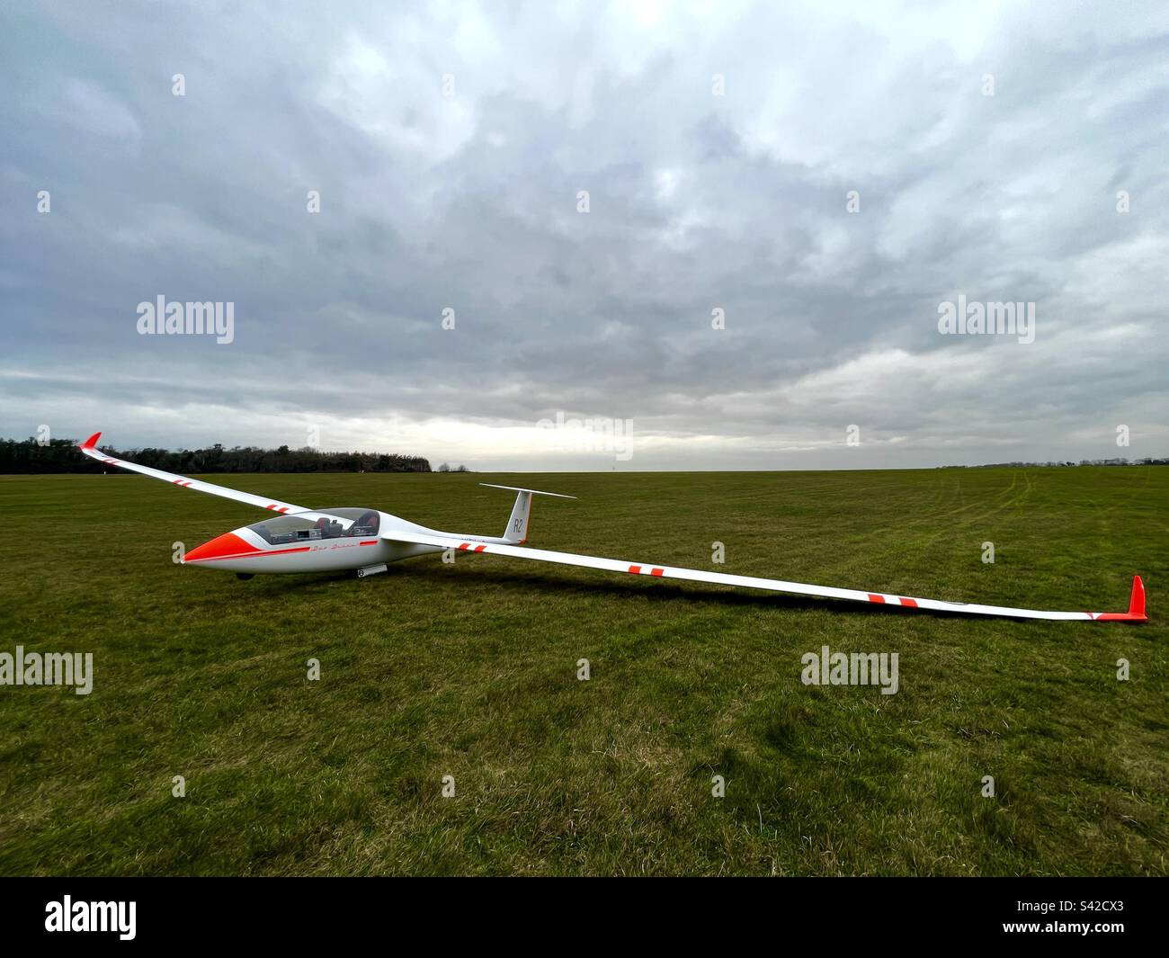 Schempp-Hirth Duo Discus glider sailplane in a green field Stock Photo ...