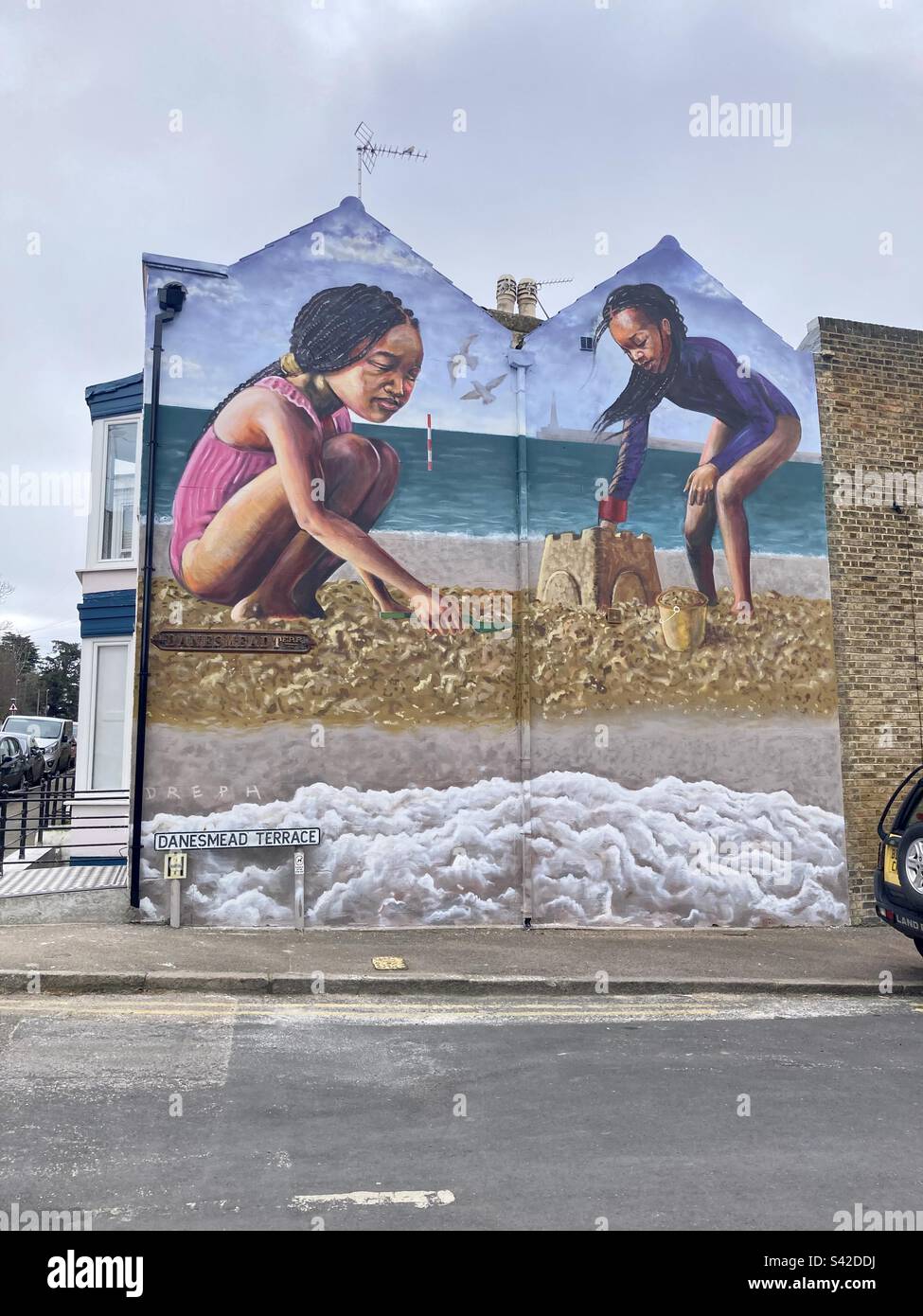 Mural on a house in Margate, Kent Stock Photo - Alamy