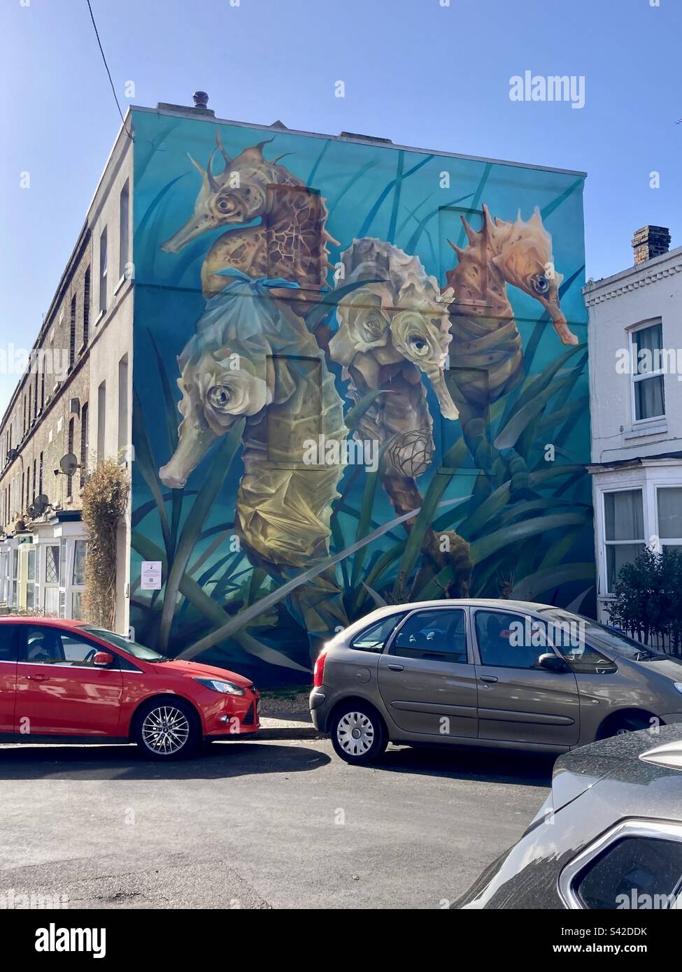 Mural on a house, Margate, Kent Stock Photo - Alamy
