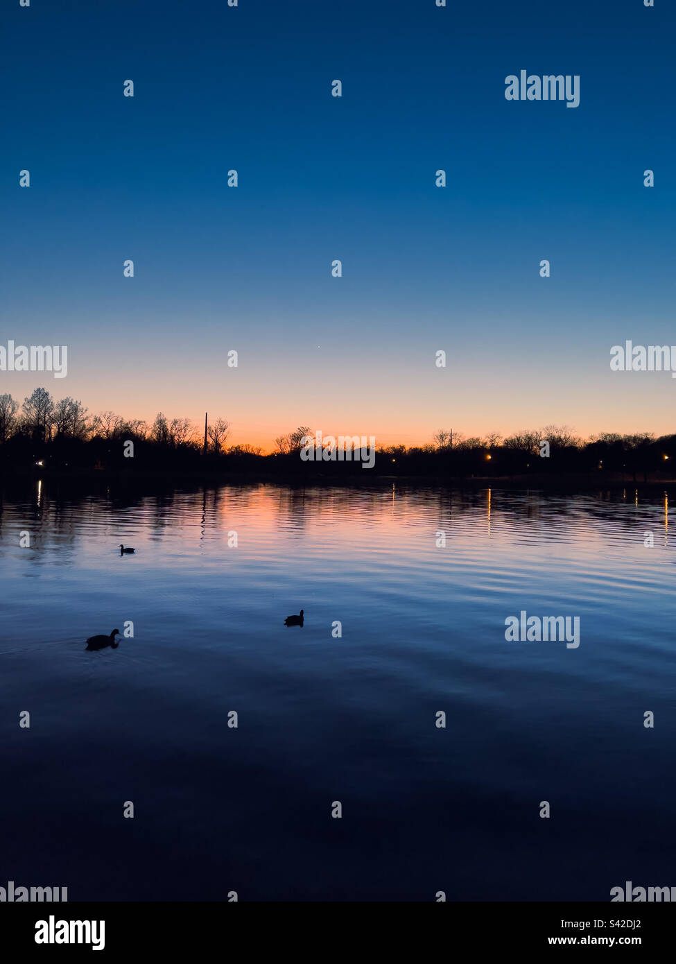 Sunset by the Lake Stock Photo - Alamy