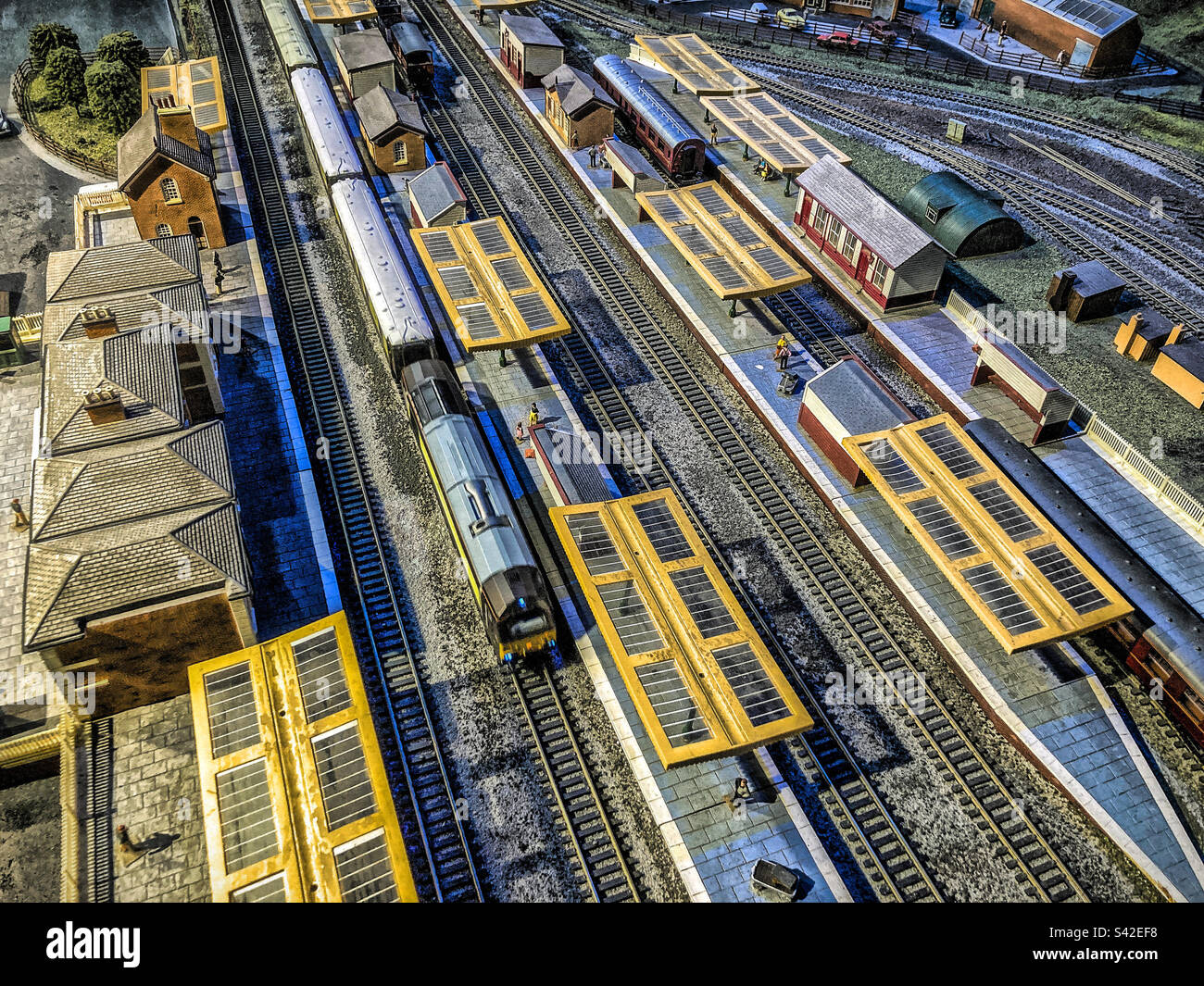 Looking down on a Model Railway Layout Stock Photo - Alamy