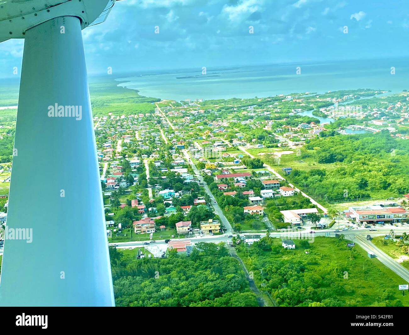 Aerial view of Belize City Stock Photo - Alamy