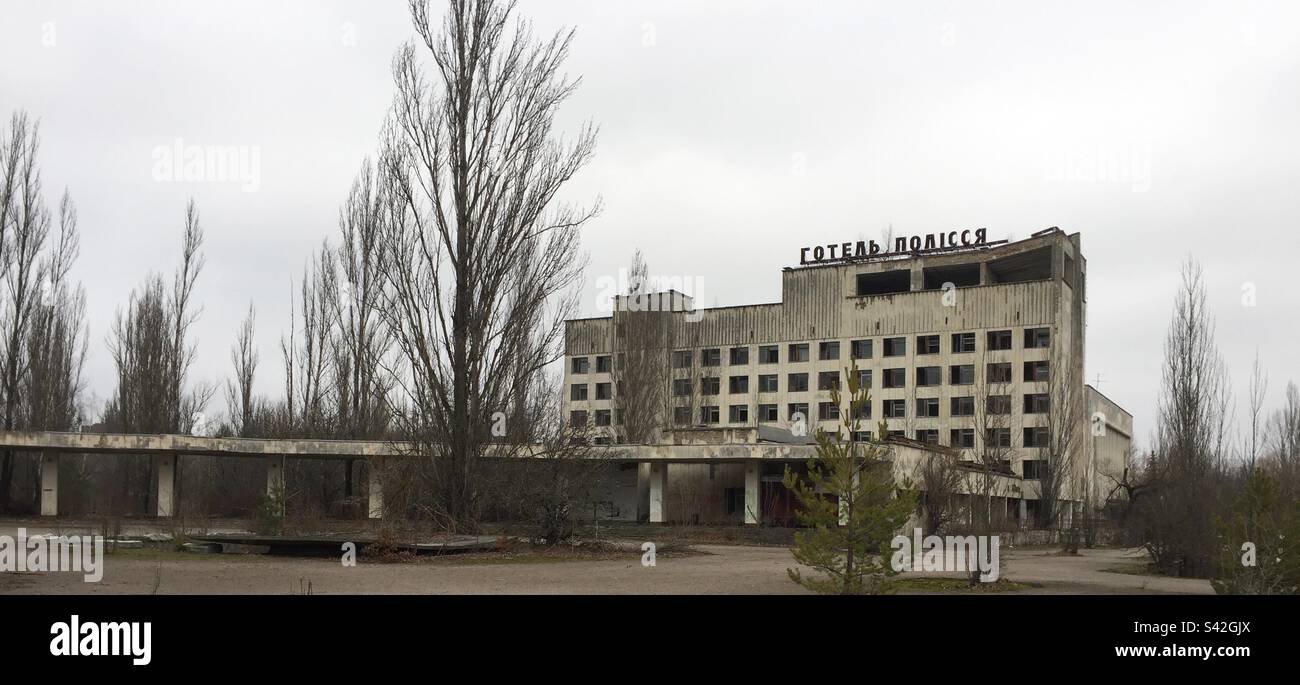 Pripyat, Polissya Hotel. Chernobyl exclusion zone. Kiev/Kyiv Oblast ...