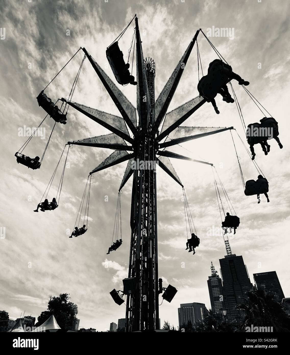 Moomba Festival Melbourne 2023. Rides in the sky Stock Photo - Alamy