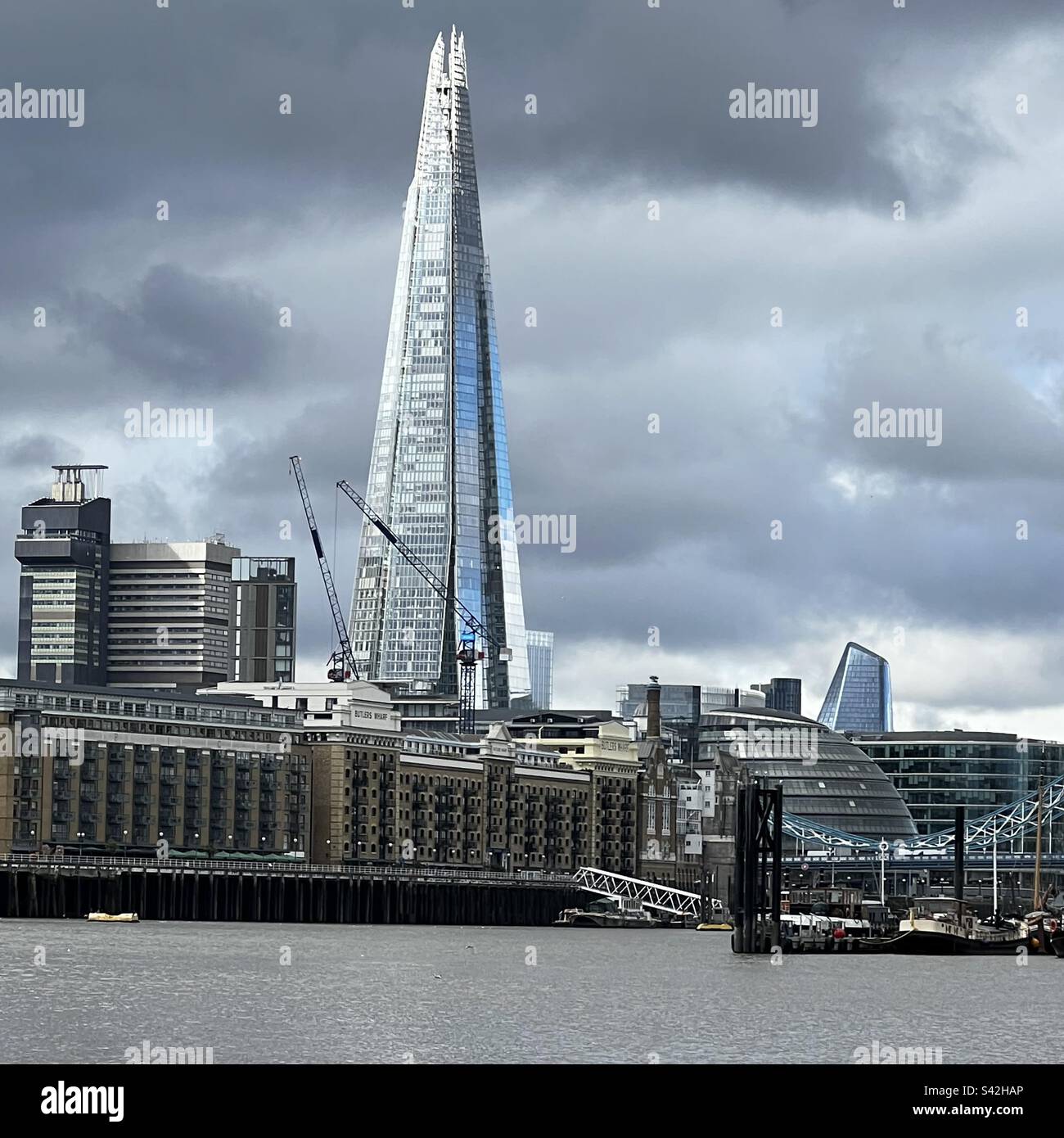 The Shard view from Thames River London Stock Photo - Alamy