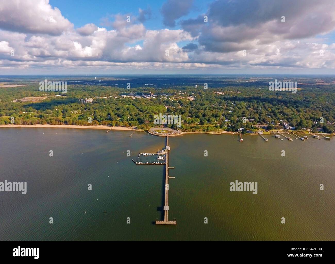 Aerial view of Fairhope, Alabama and Mobile Bay Stock Photo - Alamy