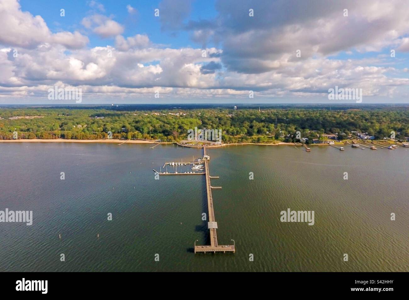 Birds Eye view of Fairhope, Alabama and Mobile Bay Stock Photo - Alamy