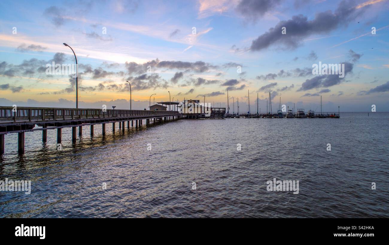 The Fairhope Municipal pier at dusk Stock Photo - Alamy