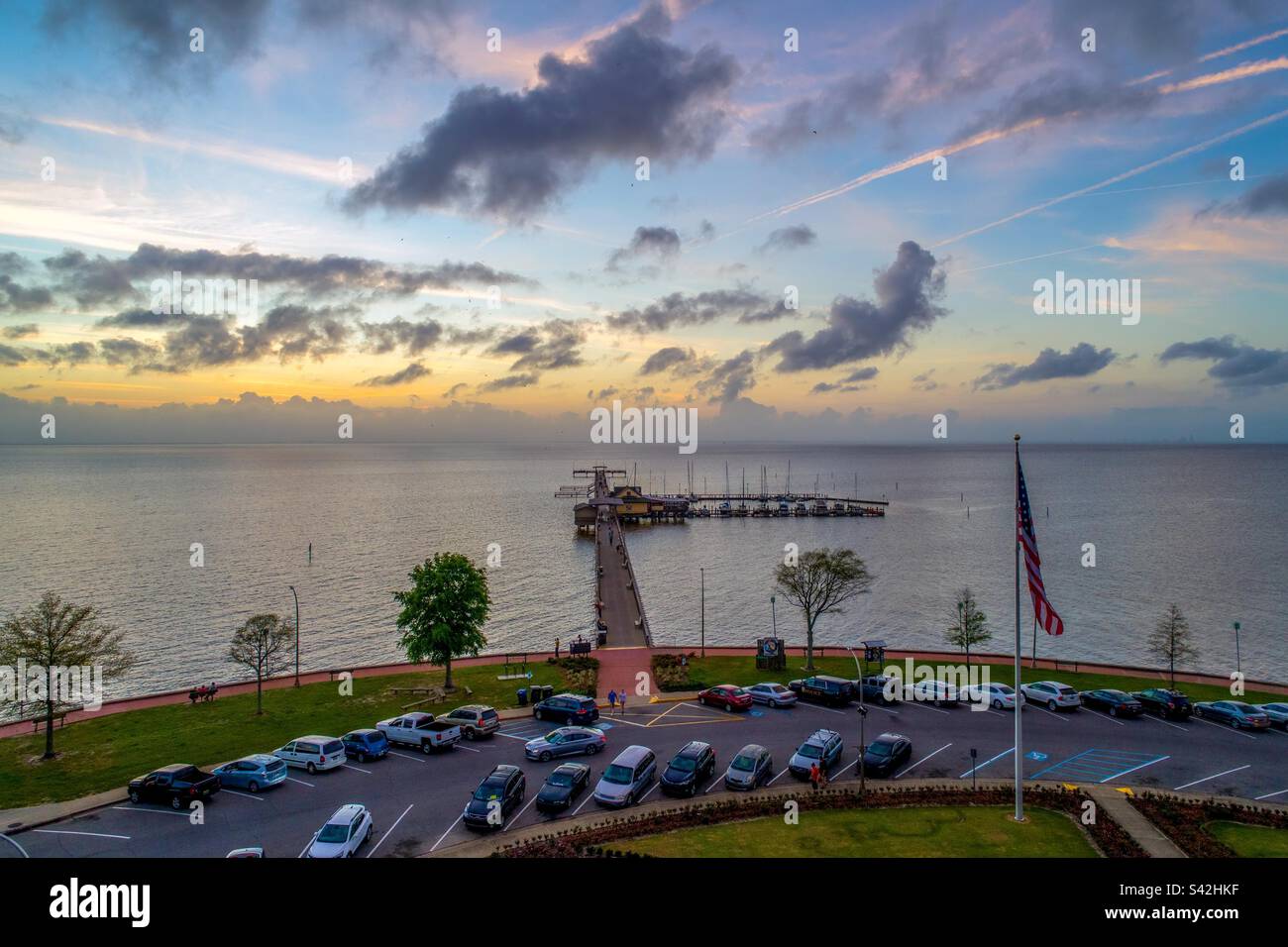 The Fairhope pier at sunset Stock Photo - Alamy