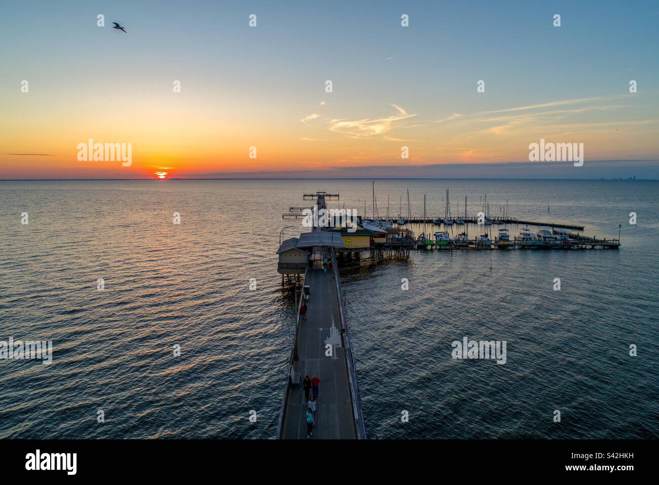 The Fairhope pier at sunset Stock Photo - Alamy