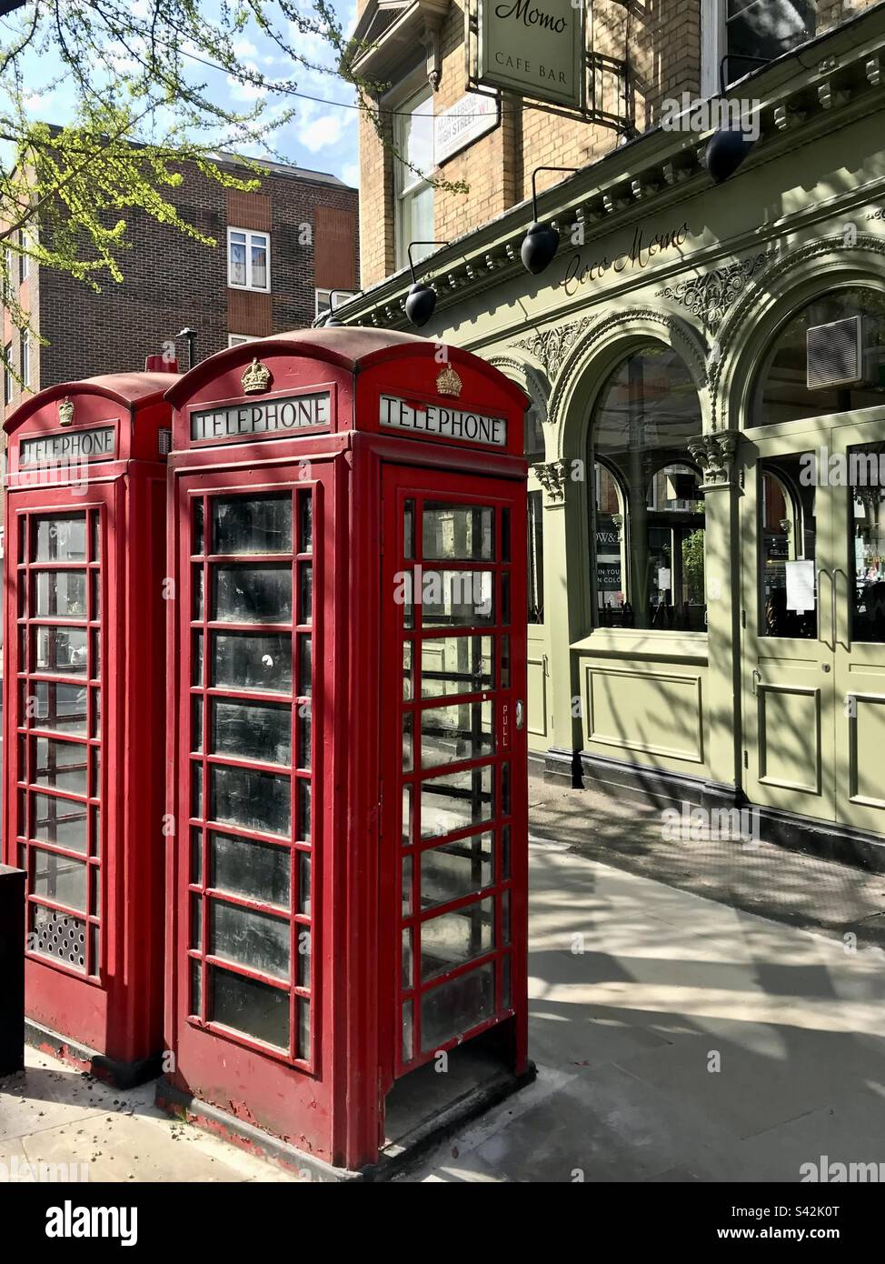 London phone booths side by side Stock Photo - Alamy