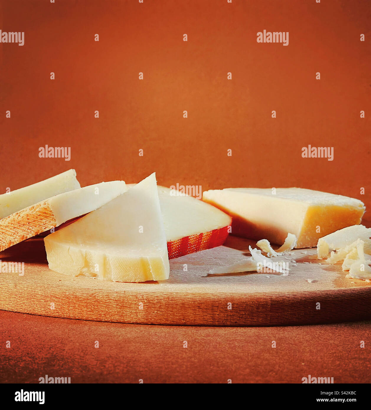 Cheese table dairy cheeses slices Stock Photo - Alamy