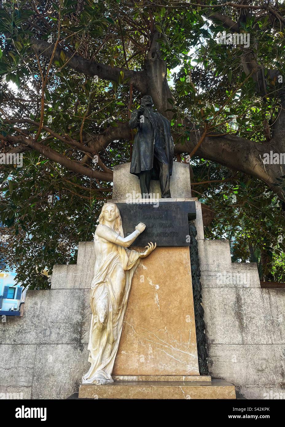 Monument to Antonio Maura, white marble allegory of ‘Truth’ location ...