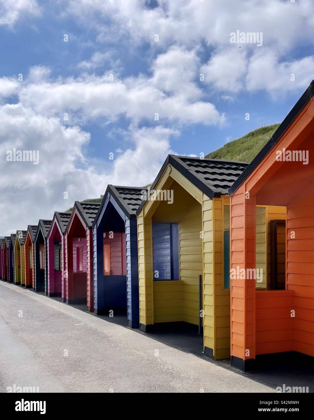 Saltburn beach huts hi-res stock photography and images - Alamy
