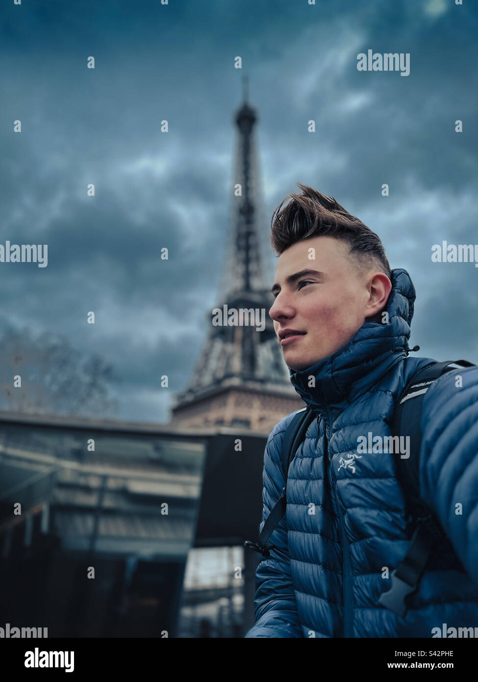 Person Looking Onwards Infront of Eiffel Tower in Paris Stock Photo - Alamy