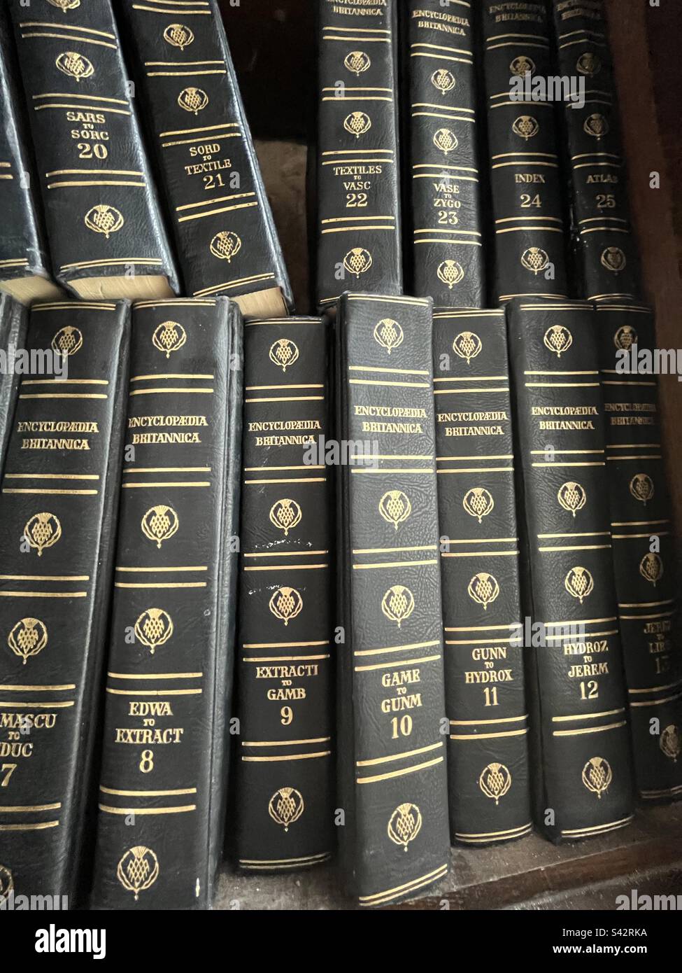 Old encyclopaedia books Stock Photo - Alamy