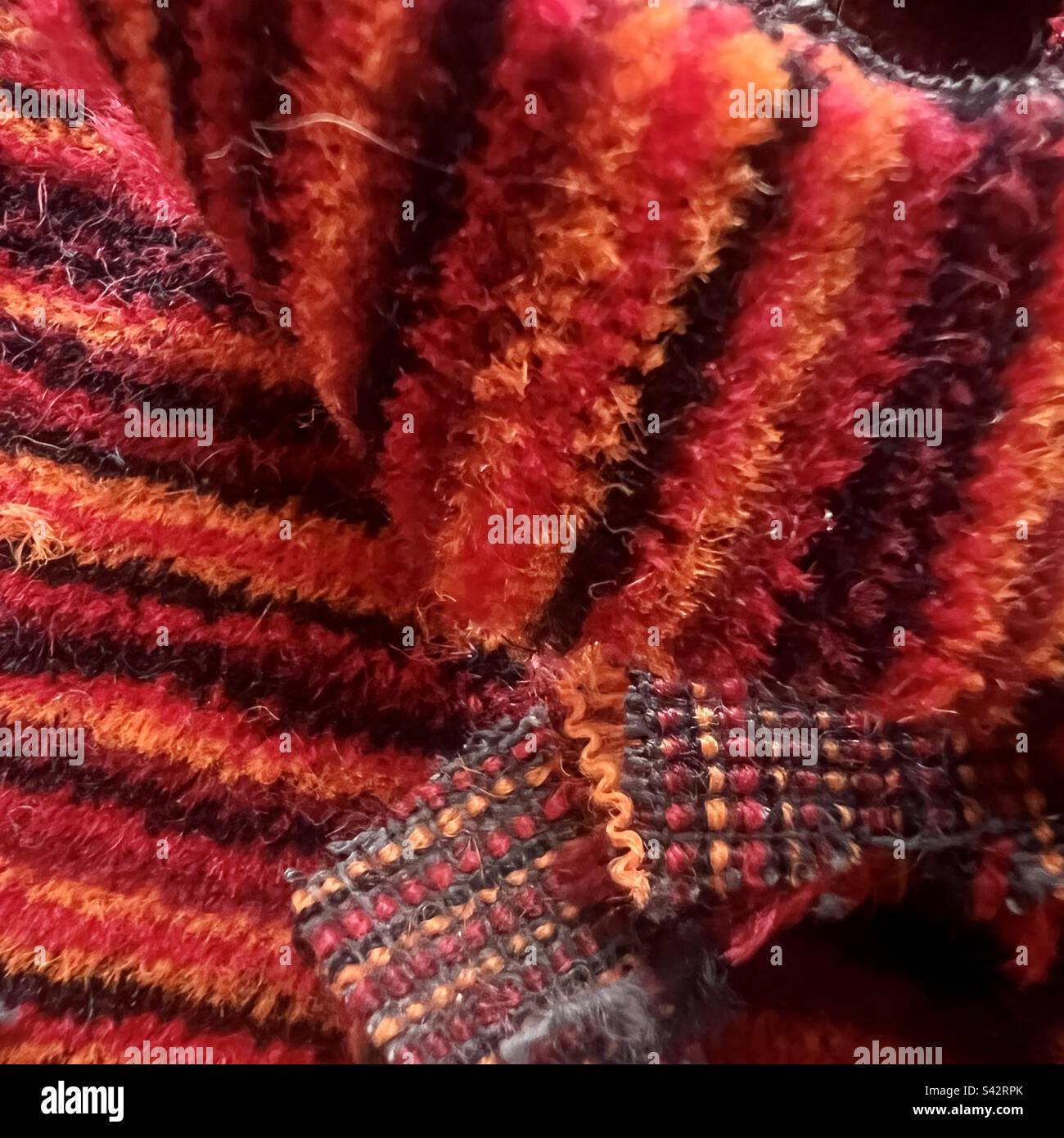 Closeup striped wool fabric Moquette Stock Photo - Alamy