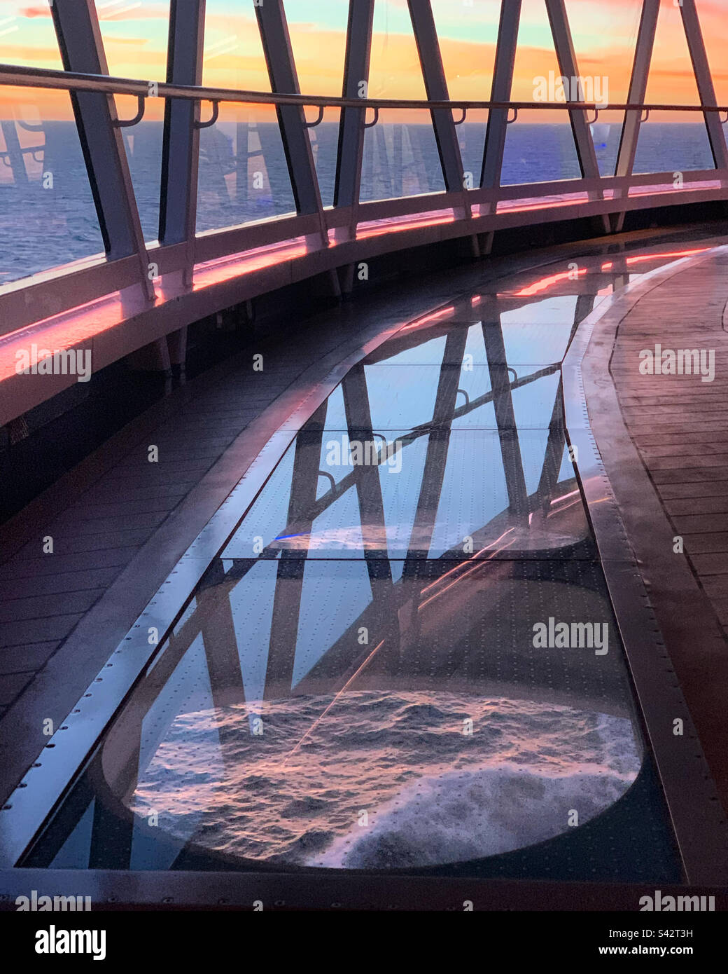 November, 2022, Sunset seen from the Seawalk on the Royal Princess ...