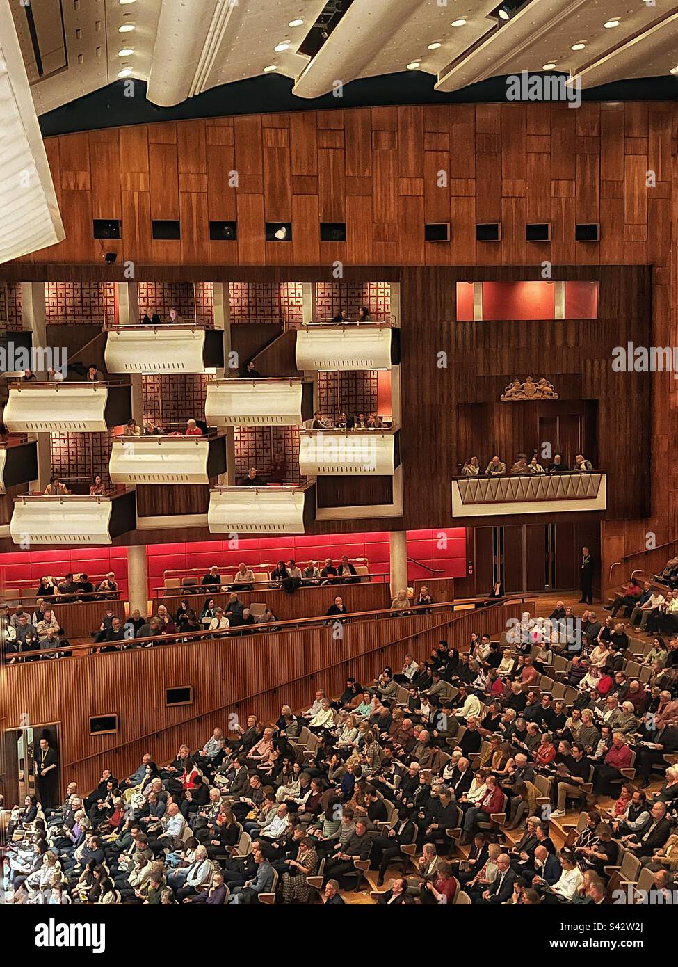 Royal Box and auditorium of the Royal Festival Hall on the South Bank ...