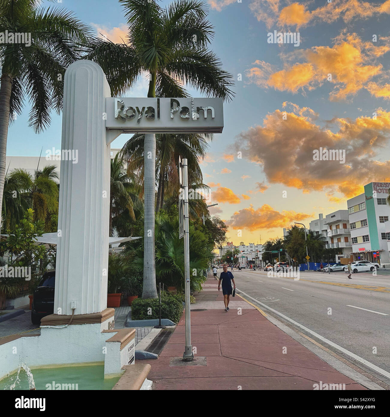 Sign, Royal Palm Resort, Collins Avenue, South Beach, Miami Beach ...