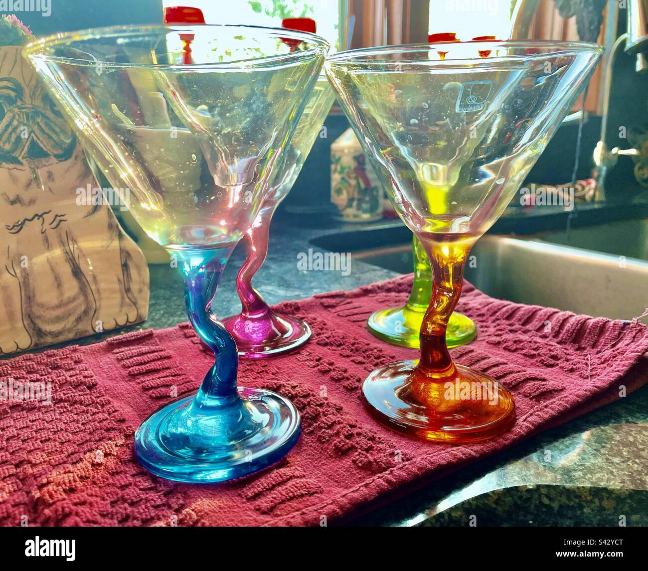 Colorful martini glasses Stock Photo - Alamy