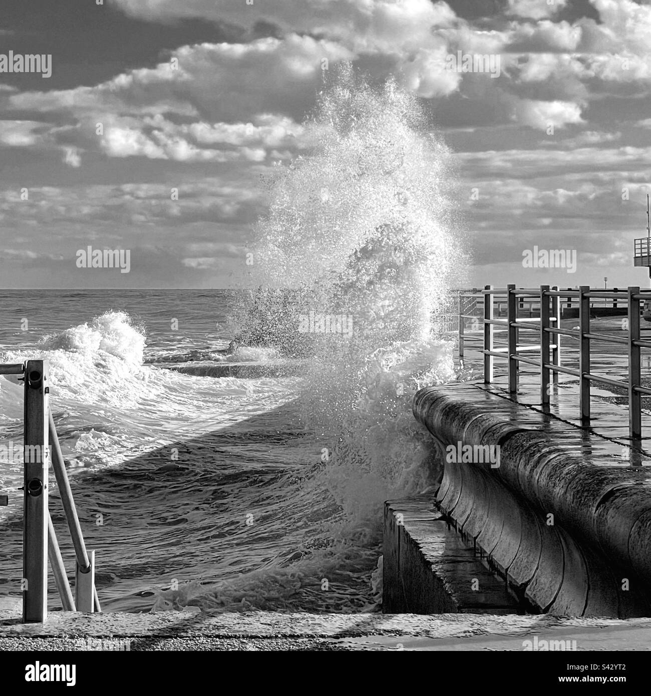 Rough sea seas Black and White Stock Photos & Images - Alamy