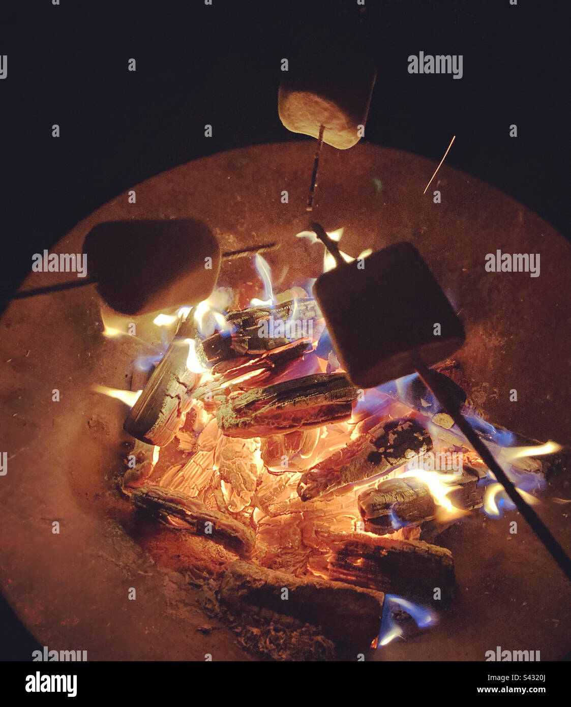 Toasting marshmallows fire hi-res stock photography and images - Alamy